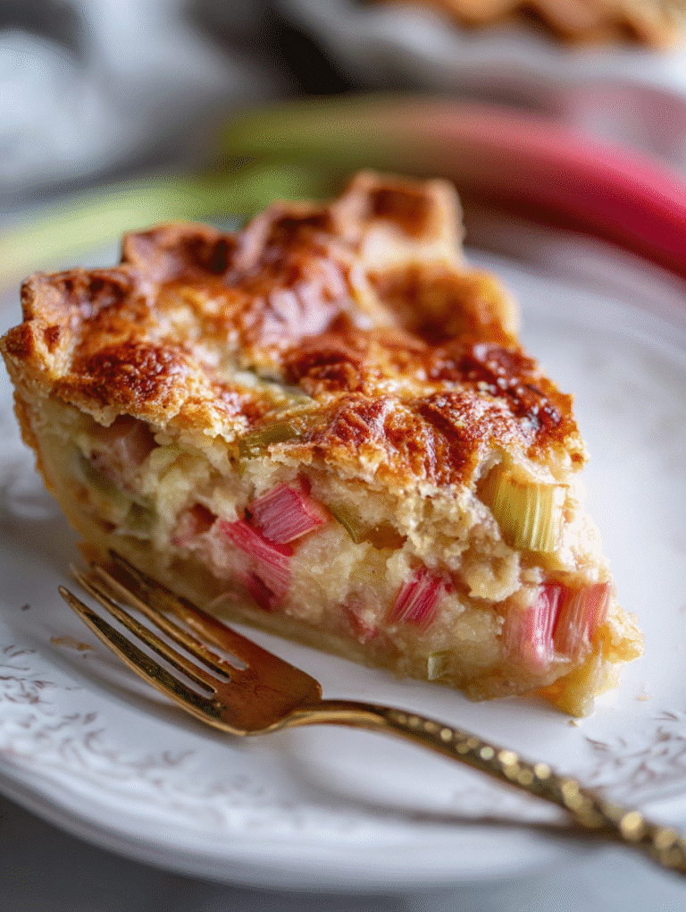 Easy Rhubarb Custard Pie – No Soggy Bottoms + Vintage Flavor